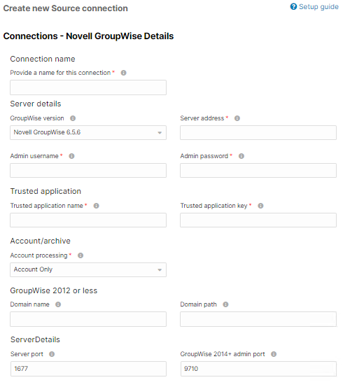 Novell GroupWise - Source Connection Setup – CloudM