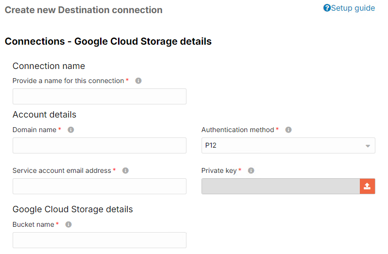 Google Cloud Storage - Destination Connection Setup – CloudM
