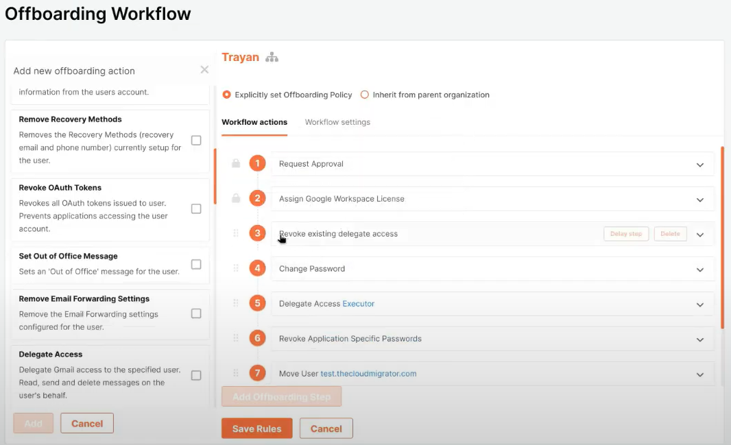 Offboarding Workflow Configuration – CloudM